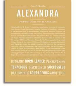 Alexandra Personalized Name Meaning Art Prints – Name Stories
