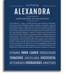 Alexandra Personalized Name Meaning Art Prints – Name Stories