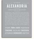 Alexandria Personalized Name Meaning Art Prints – Name Stories