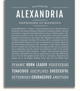 Alexandria | Name Art Print – Name Stories