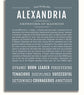 Alexandria Personalized Name Meaning Art Prints – Name Stories