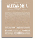 Alexandria Personalized Name Meaning Art Prints – Name Stories
