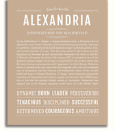 Alexandria Personalized Name Meaning Art Prints – Name Stories
