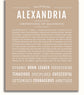 Alexandria Personalized Name Meaning Art Prints – Name Stories