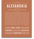 Alexandria Personalized Name Meaning Art Prints – Name Stories