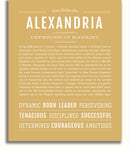Alexandria Personalized Name Meaning Art Prints – Name Stories