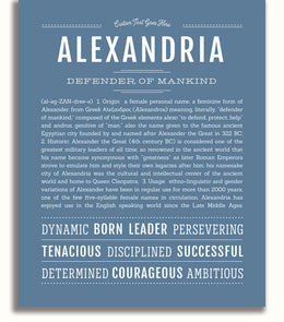 Alexandria | Name Art Print – Name Stories