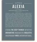 Alexia Personalized Name Meaning Art Prints – Name Stories