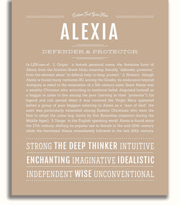 Alexia Personalized Name Meaning Art Prints – Name Stories