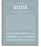 Alexia Personalized Name Meaning Art Prints – Name Stories