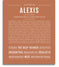 Alexis Personalized Name Meaning Art Prints – Name Stories