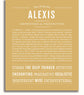 Alexis Personalized Name Meaning Art Prints – Name Stories