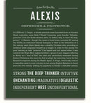 Alexis Personalized Name Meaning Art Prints – Name Stories