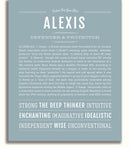 Alexis (female) | Name Art Print – Name Stories