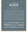 Alexis Personalized Name Meaning Art Prints – Name Stories