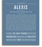 Alexis Personalized Name Meaning Art Prints – Name Stories