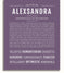 Alexsandra Personalized Name Meaning Art Prints – Name Stories