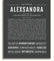 Alexsandra Personalized Name Meaning Art Prints – Name Stories