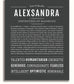 Alexsandra Personalized Name Meaning Art Prints – Name Stories