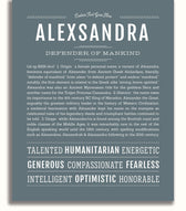 Alexsandra Personalized Name Meaning Art Prints – Name Stories