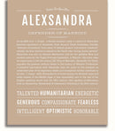 Alexsandra Personalized Name Meaning Art Prints – Name Stories
