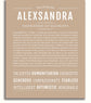 Alexsandra Personalized Name Meaning Art Prints – Name Stories