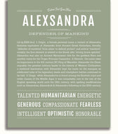 Alexsandra Personalized Name Meaning Art Prints – Name Stories