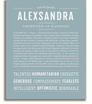 Alexsandra Personalized Name Meaning Art Prints – Name Stories
