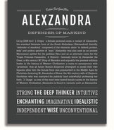 Alexzandra Personalized Name Meaning Art Prints – Name Stories