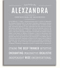 Alexzandra Personalized Name Meaning Art Prints – Name Stories