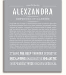 Alexzandra Personalized Name Meaning Art Prints – Name Stories