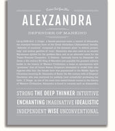 Alexzandra Personalized Name Meaning Art Prints – Name Stories
