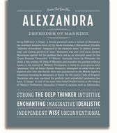 Alexzandra Personalized Name Meaning Art Prints – Name Stories