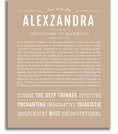 Alexzandra Personalized Name Meaning Art Prints – Name Stories