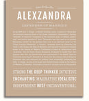 Alexzandra Personalized Name Meaning Art Prints – Name Stories