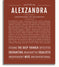 Alexzandra Personalized Name Meaning Art Prints – Name Stories