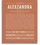 Alexzandra Personalized Name Meaning Art Prints – Name Stories