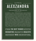 Alexzandra Personalized Name Meaning Art Prints – Name Stories