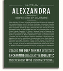 Alexzandra Personalized Name Meaning Art Prints – Name Stories