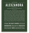 Alexzandra Personalized Name Meaning Art Prints – Name Stories