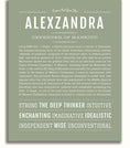 Alexzandra Personalized Name Meaning Art Prints – Name Stories