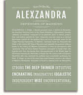 Alexzandra Personalized Name Meaning Art Prints – Name Stories