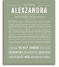 Alexzandra Personalized Name Meaning Art Prints – Name Stories