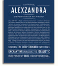 Alexzandra Personalized Name Meaning Art Prints – Name Stories