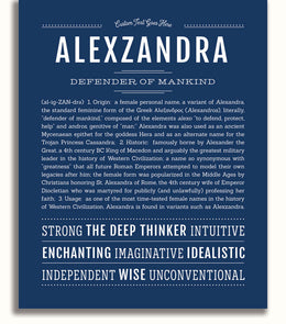 Alexzandra Personalized Name Meaning Art Prints – Name Stories