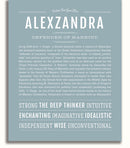 Alexzandra Personalized Name Meaning Art Prints – Name Stories