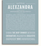 Alexzandra Personalized Name Meaning Art Prints – Name Stories