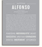 Alfonso Personalized Name Meaning Art Prints – Name Stories