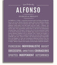 Alfonso Personalized Name Meaning Art Prints – Name Stories