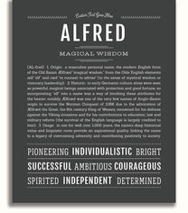 Alfred Personalized Name Meaning Art Prints – Name Stories
